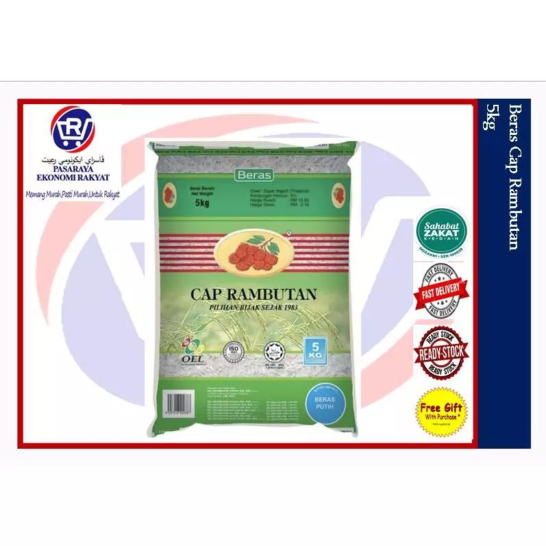 RM28.50/10 kg BERAS SUPER CAP ANGGUR SAZARICE 5% (IMPORT THAILAND) di ...